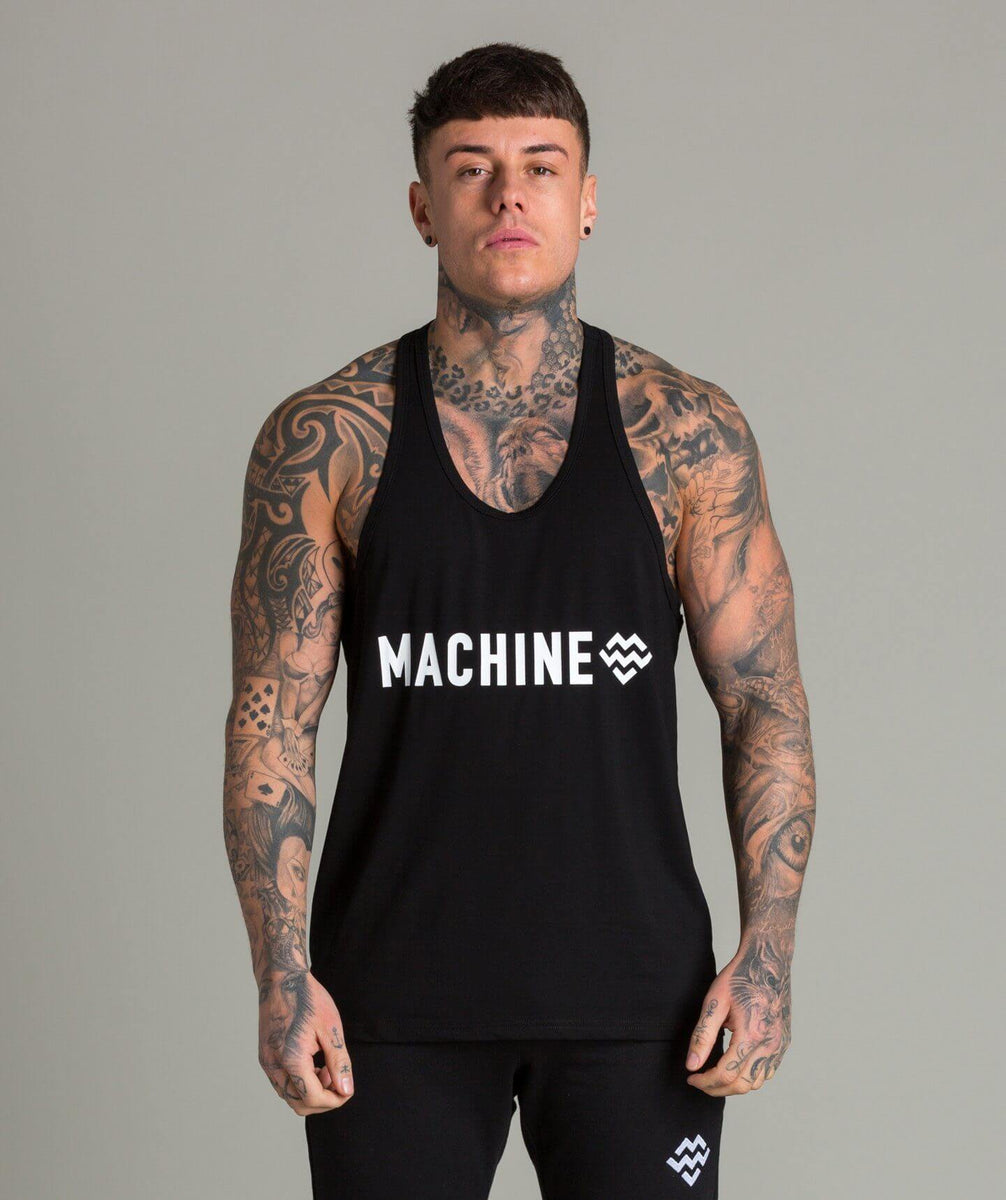 Machine Tech Stringer Vest (Black/White) – Machine Fitness